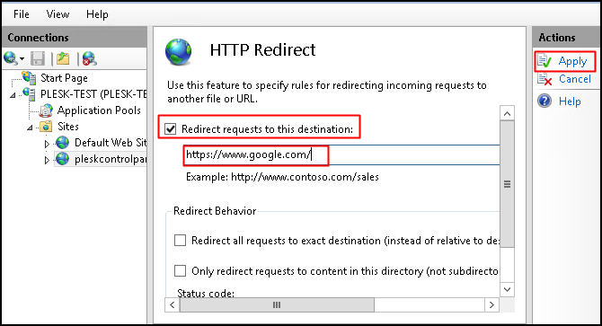 How to enable website URL redirect in IIS - Diadem Technologies ...
